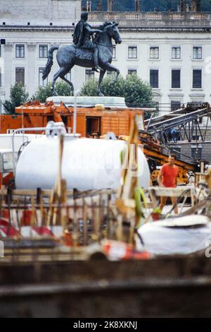 Construction of the D line of Lyon's underground, Lyon, France Stock ...