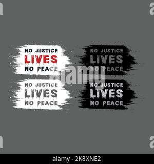 No justice lives no peace. Typography text effect with paint texture ...
