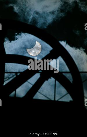 Zbysov, Czech Republic. 25th Oct, 2022. A partial solar eclipse is ...