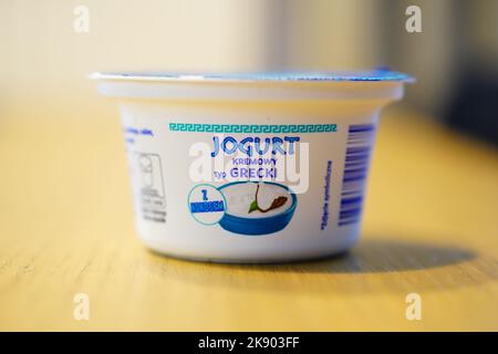 A Pilos brand Greek yogurt dessert with pistachio nuts Stock Photo - Alamy