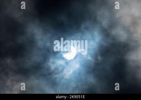 Partial solar eclipse on October 25, 2022, seen from Northern Germany ...