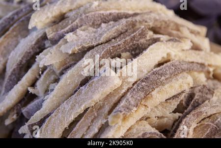 Conservation detail for fish, curing fish with salt, healthy food Stock ...