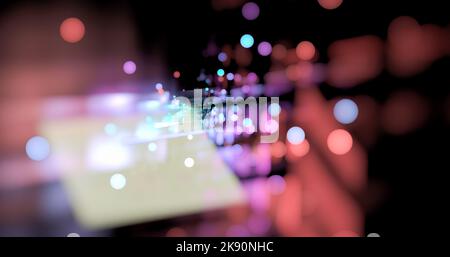 Bokeh color interspersed with bright color lights. Fractal abstract ...