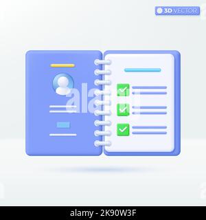 Diary or Book icon symbols. check mark, bookmark, e-book, magazine ...