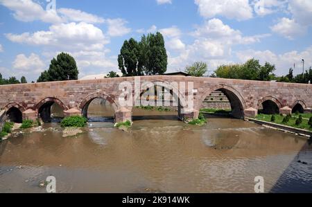 Located in Ankara, Turkey, Ak Bridge was built in the 13th century ...