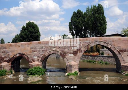 Located in Ankara, Turkey, Ak Bridge was built in the 13th century ...