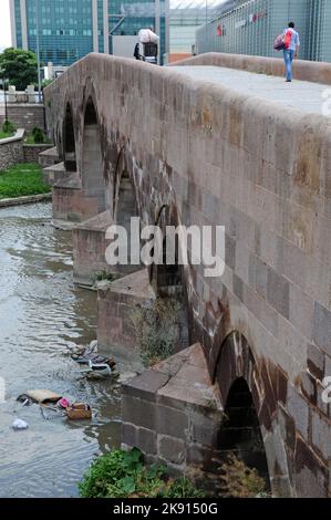 Located in Ankara, Turkey, Ak Bridge was built in the 13th century ...