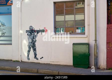 The graffiti in Whitstable by street artist Catman that depicts Queen ...