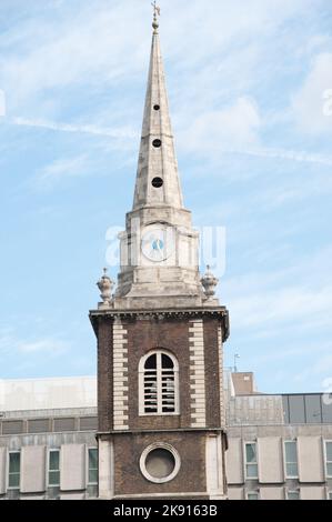 The church tower and spire of St Botolph Without Aldgate with the St ...