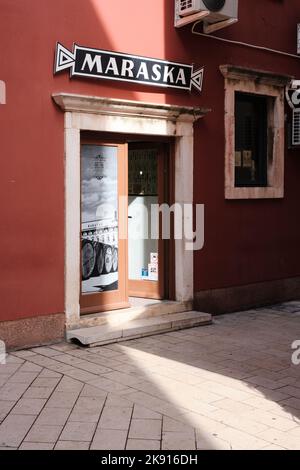 The Maraska shop in the old town of Zadar, Croatia selling products of ...