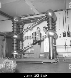 Electrical experiment in physics laboratory. Electrical circuit with ...