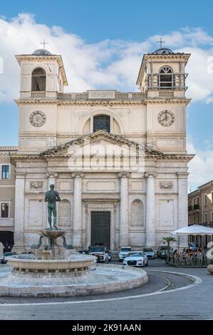 L'Aquila, Italy - 07-07-2022: The beautiful Piazza Duomo in L'Aquila ...