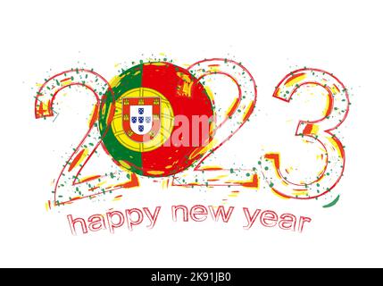 2023 Year in grunge style with flag of China. Holiday grunge vector ...