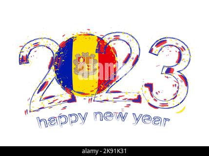 2023 Year in grunge style with flag of Australia. Holiday grunge vector ...
