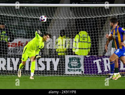Plymouth Argyle goalkeeper Michael Cooper (1) warming up during the Sky ...