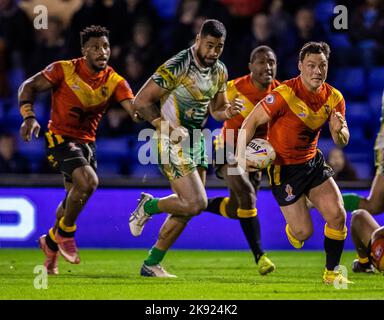 Lachlan Lam of Papua New Guinea in action during the Rugby League World ...