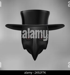 Plague Doctor Head Profile, with Bird Mask. Medieval Death Symbol on ...