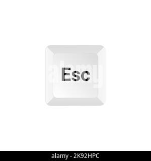 Esc Escape key icon. Keyboard button symbol, black and white outline ...