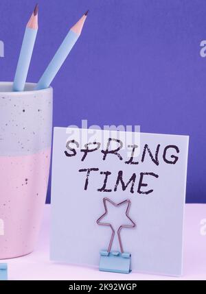 Text showing inspiration Spring Time, Business showcase temperate ...