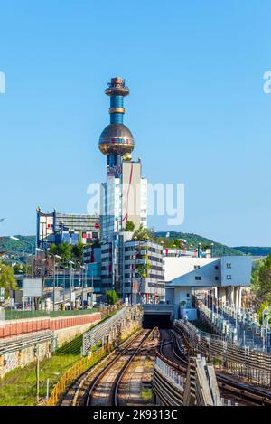 VIENNA, AUSTRIA - APRIL 2015: Tower of Garbage-processing plant in ...