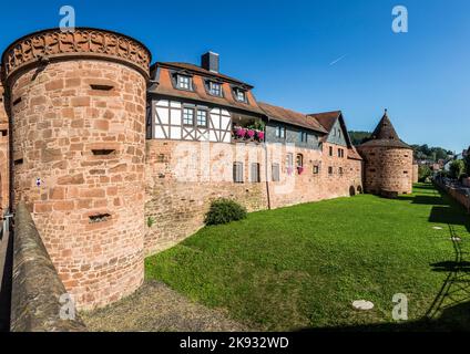 BUEDINGEN, GERMANY - AUG 30, 2015: old castle in medieval city of ...