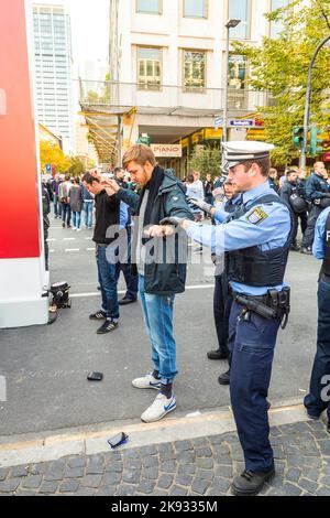 FRANKFURT, GERMANY - OCT 3, 2015: police guards one million people ...