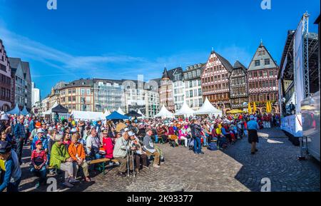FRANKFURT, GERMANY - OCT 3, 2015: people demonstrate against the ...