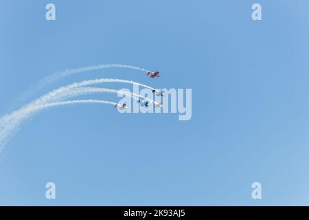 sky squadron performing in Copacabana in Rio de Janeiro, Brazil ...