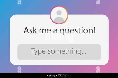 Ask me question social media sticker. Template icon, user interface ...