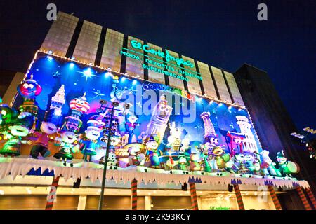 Madrid, Spain - December 20, 2010: People have fun in Christmas time ...