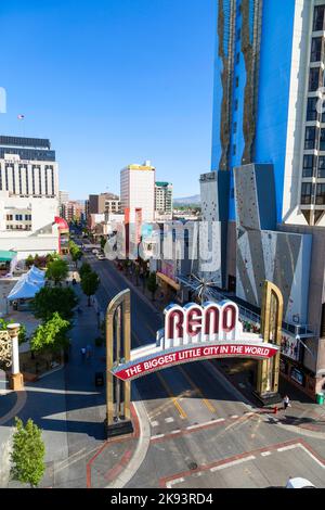 Reno, USA - June 17, 2012: The Reno Arch in Reno, Nevada. The original ...