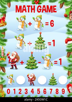 count cartoon Santa Claus characters educational game Stock Vector ...