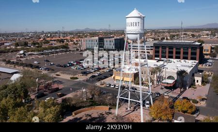 Aerial view of historic downtown Gilbert, Arizona, USA Stock Photo - Alamy