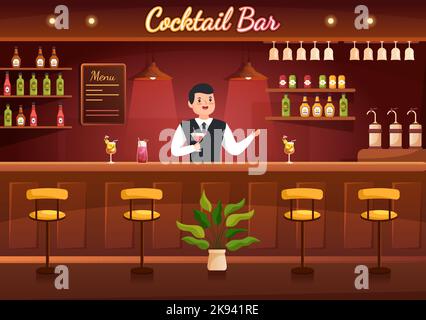 Cocktail Bar or Nightclub with Friends Hanging Out with Alcoholic Fruit ...