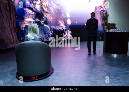 Rust, Germany. 17th Oct, 2022. The logo of "Eatrenalin" shines on the ...