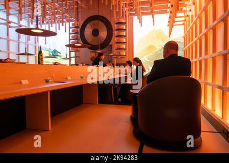 Rust, Germany. 17th Oct, 2022. The logo of "Eatrenalin" shines on the ...