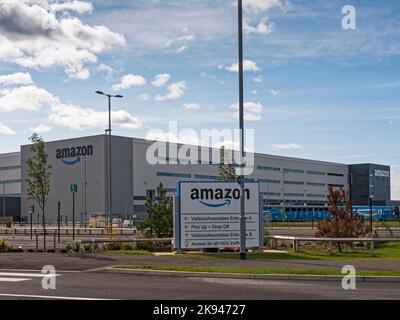 Exterior of Amazon warehouse at Durham, UK Stock Photo - Alamy