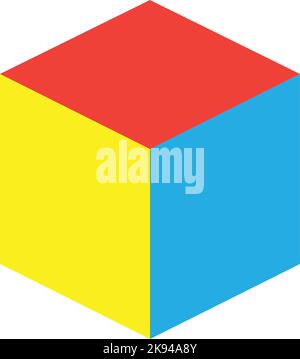 Cube icon, cuboid block shape vector element illustration Stock Vector ...