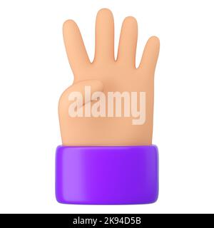 3d Human fingers count. One two three four five. Numbers, counting, waiting, mathematic concept ...