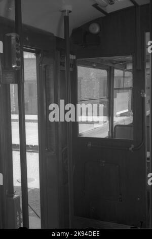 Platform with brake steering wheel and driver's seat Lidingö Stock ...