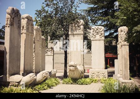 A garden of tombstones of Christian priests in Zhenjue Temple of ...