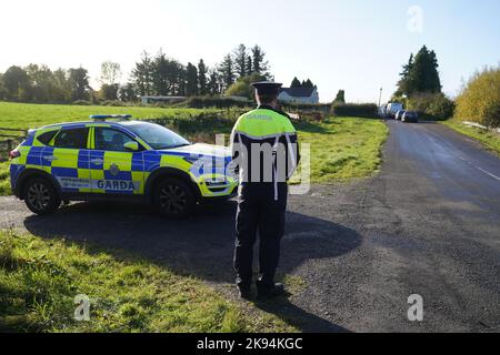 Garda at the scene in Rattin near Milltownpass, Co Westmeath after the ...