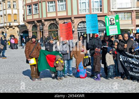 FRANKFURT - 11 FEBRUARY: bengali people protest against war crime in ...