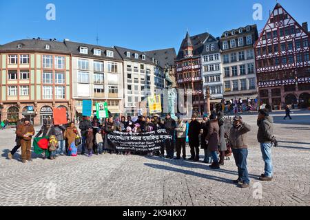 FRANKFURT - 11 FEBRUARY: bengali people protest against war crime in ...