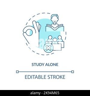 Studying alone concept icon Stock Vector Image & Art - Alamy