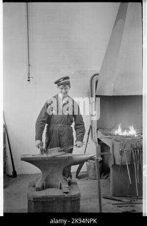 Ystad's new locomotive station, erected by the State Railways, SJ 1946 ...