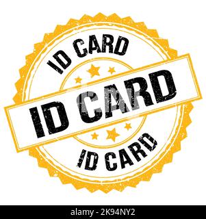 ID CARD text written on yellow-black lines stamp sign Stock Photo - Alamy