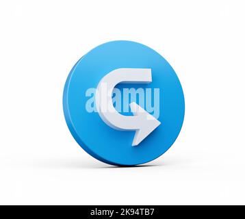 Rotate arrow icon isolated on 3d brown round button abstract ...