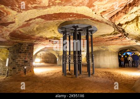 famous Schlossberghoehle,hand made mine made of sandstone Stock Photo ...