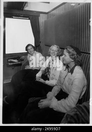 Traveling with 3rd grade sleeping compartment. State Railways, SJ Abo5 ...